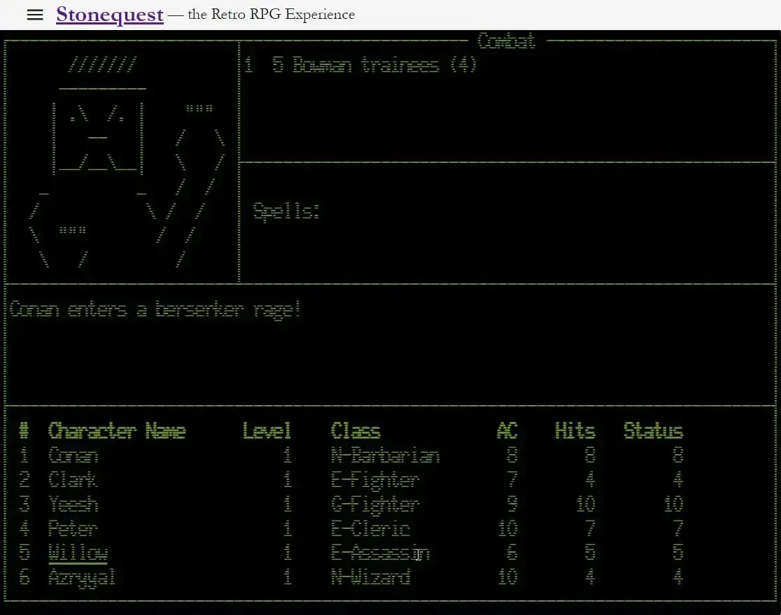 Stonequest - Retro RPG Adventure Game | Free VT220 Terminal Experience